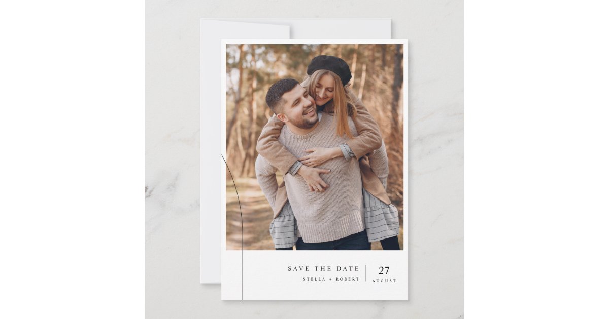 Romantic Simple Typography Photo Wedding Invitation | Zazzle