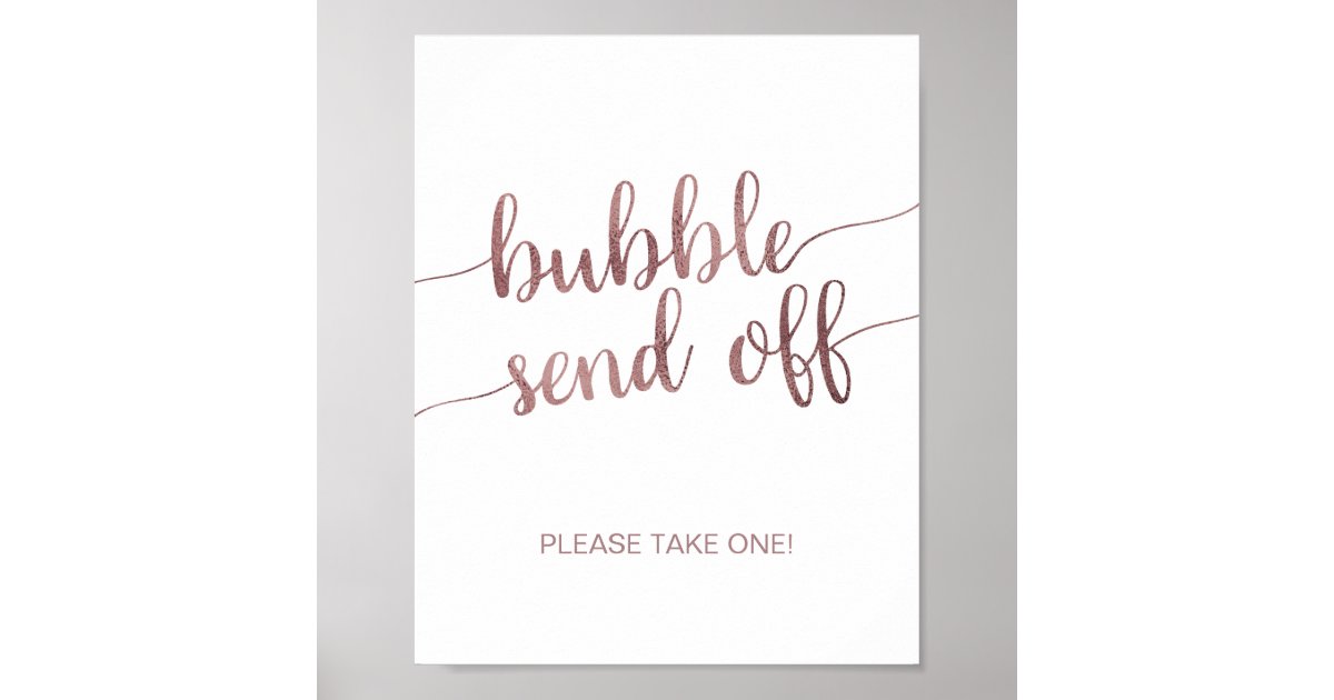Rose Gold Bubble Send Off Poster | Zazzle