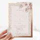 Rose Gold Foil Vintage Border Blush Floral Wedding | Zazzle