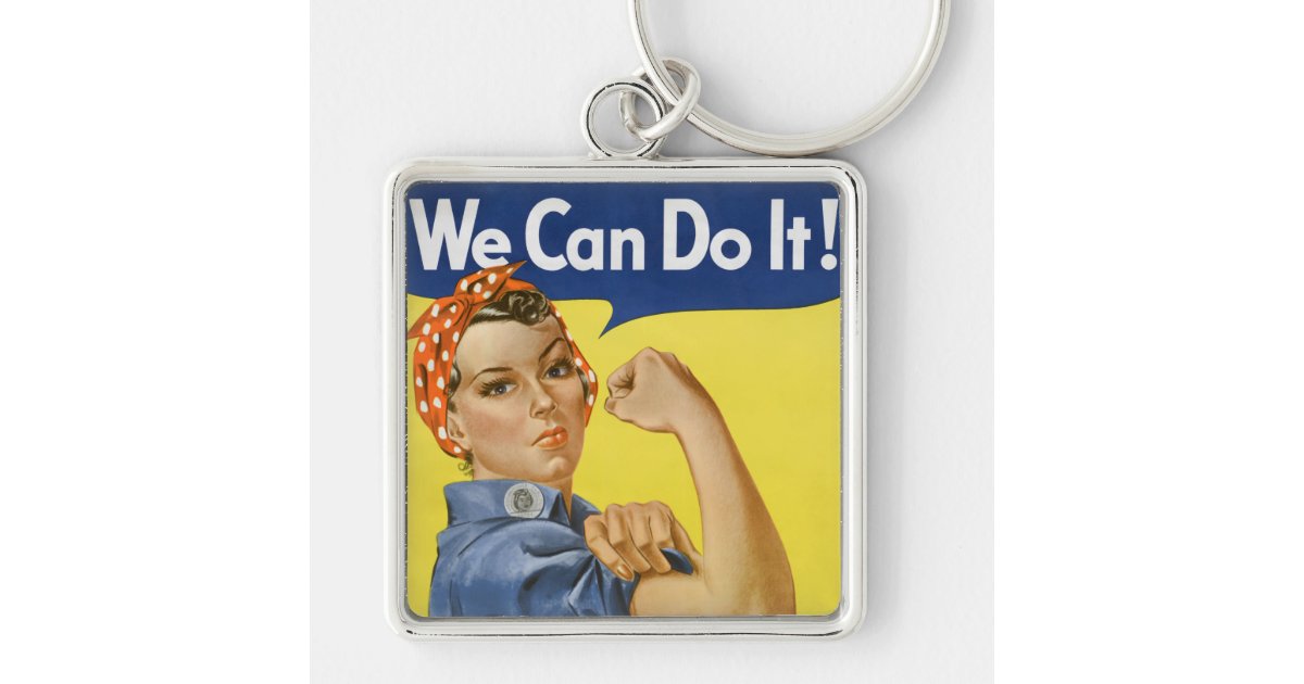 Rosie the Riveter Unedited Vintage Photos Old Aest Key Ring | Zazzle