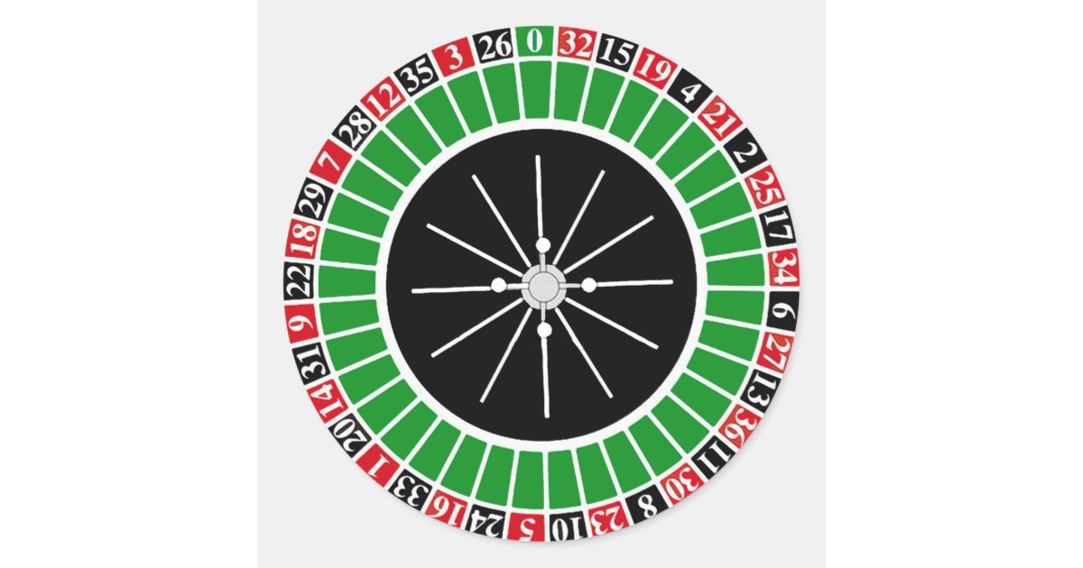ROULETTE WHEEL CLASSIC ROUND STICKER | Zazzle