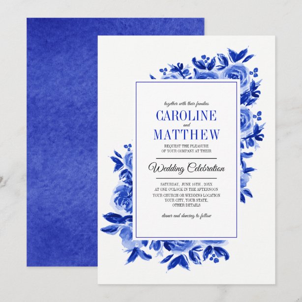 Royal Blue Wedding Invitations | Zazzle.com.au
