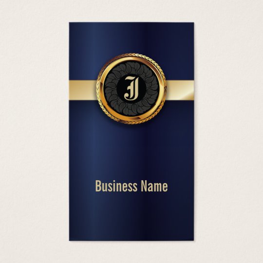 Royal Navy Blue & Gold Label Business Card | Zazzle.com.au