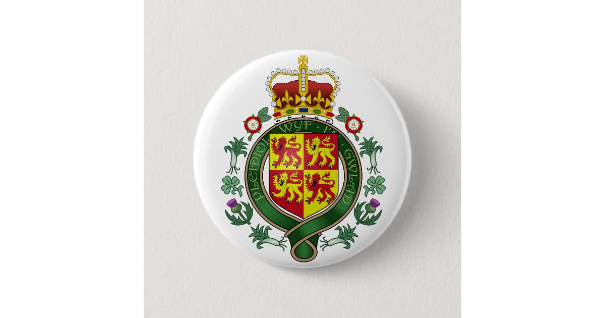 Royal Wales Official Coat Of Arms Heraldry Symbol 6 Cm Round Badge | Zazzle