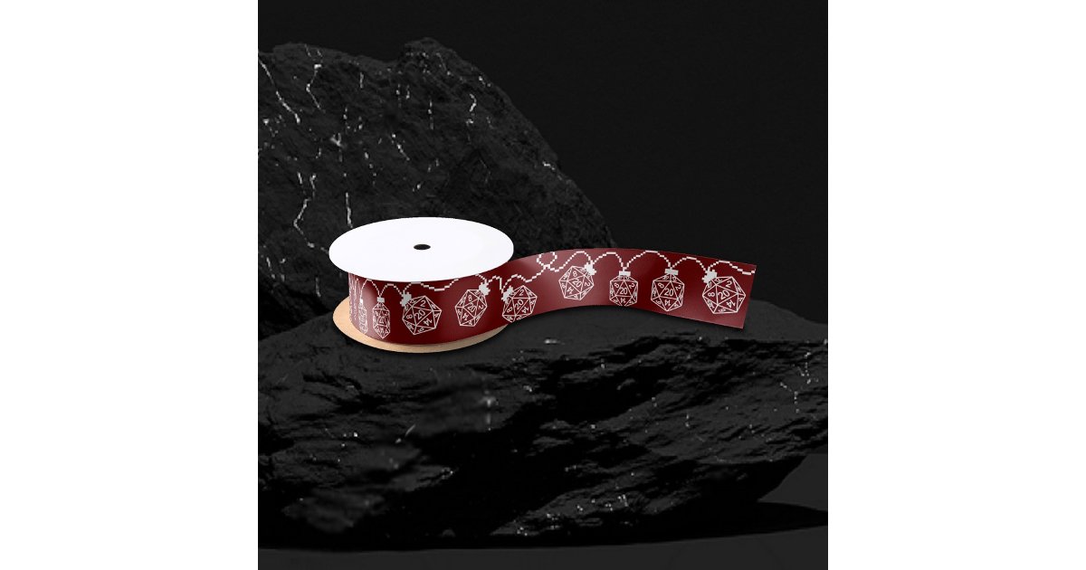 RPG Lights Red | Fantasy Tabletop Retro Gamer Dice Satin Ribbon | Zazzle