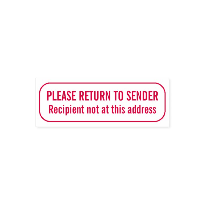 Rubber Stamp Return to Sender Not at this Address | Zazzle.com.au