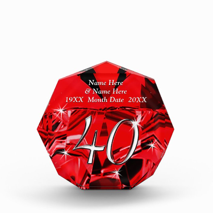 Ruby look Personalised 40th Anniversary Gifts | Zazzle.com.au