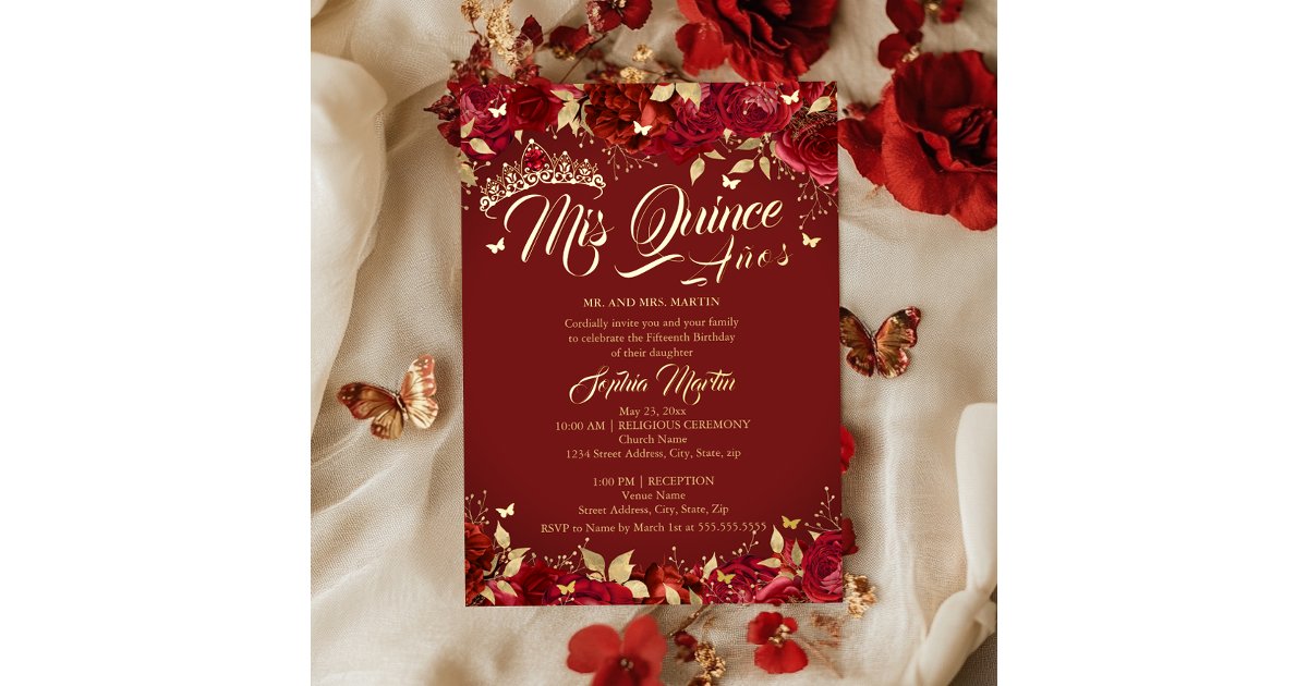 Ruby Rose Red Mis Quince Quinceanera | Zazzle