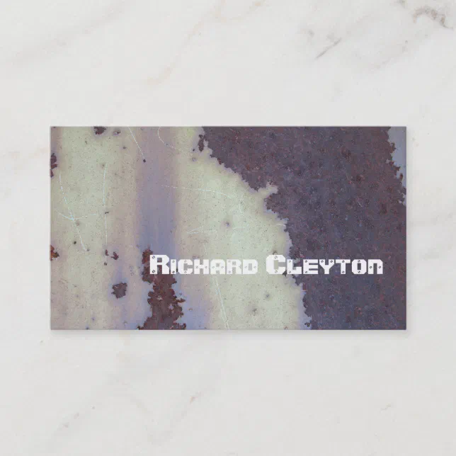 Rusted corroded metal, texture custom business card | Zazzle