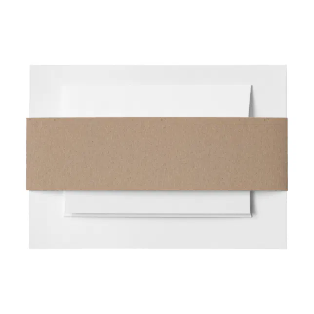 Rustic Brown Kraft Paper Pattern Invitation Belly Band | Zazzle