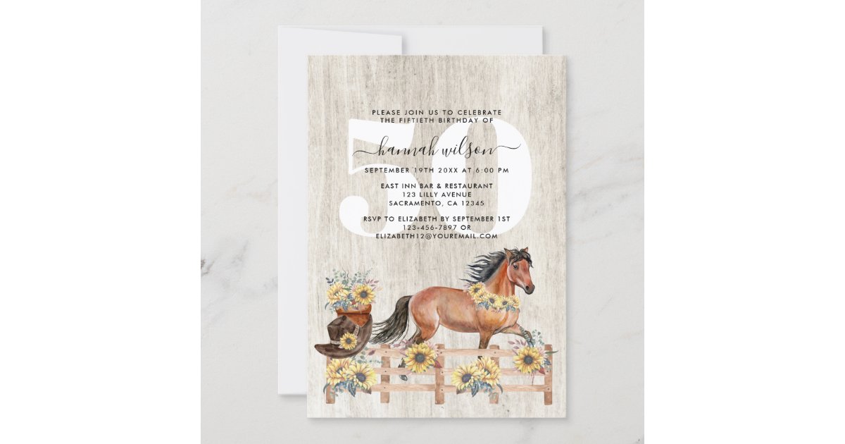 Rustic Country 50th Birthday Party Invitation | Zazzle