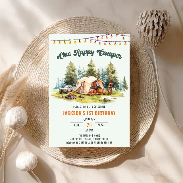 One Happy Camper Invitation