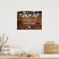 Rustic Wood String Lights Wedding Welcome Sign | Zazzle