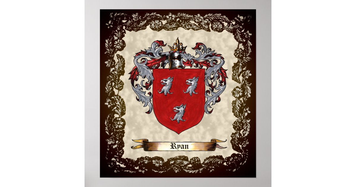 Ryan Coat of Arms Poster | Zazzle