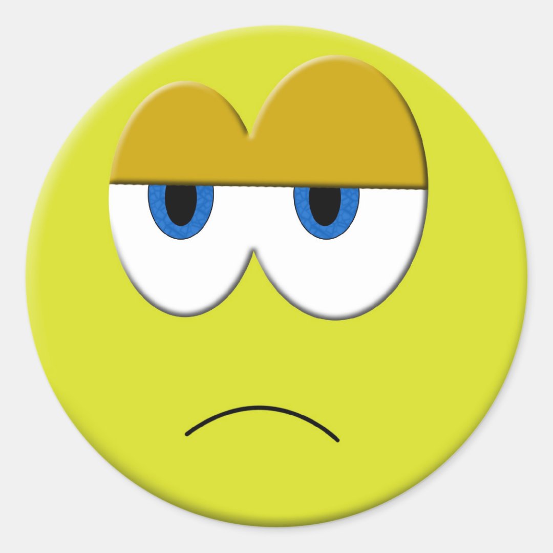 Sad Face Sticker | Zazzle