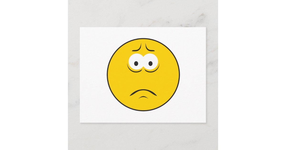 Sad Frowning Face Postcard | Zazzle
