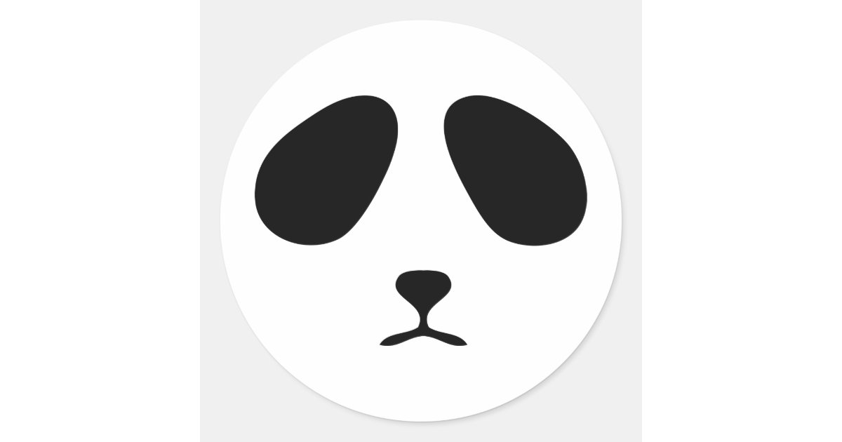 Sad panda face classic round sticker | Zazzle