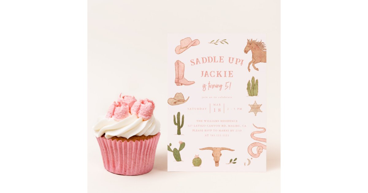 Saddle Up Cowgirl Birthday Party Invitation | Zazzle