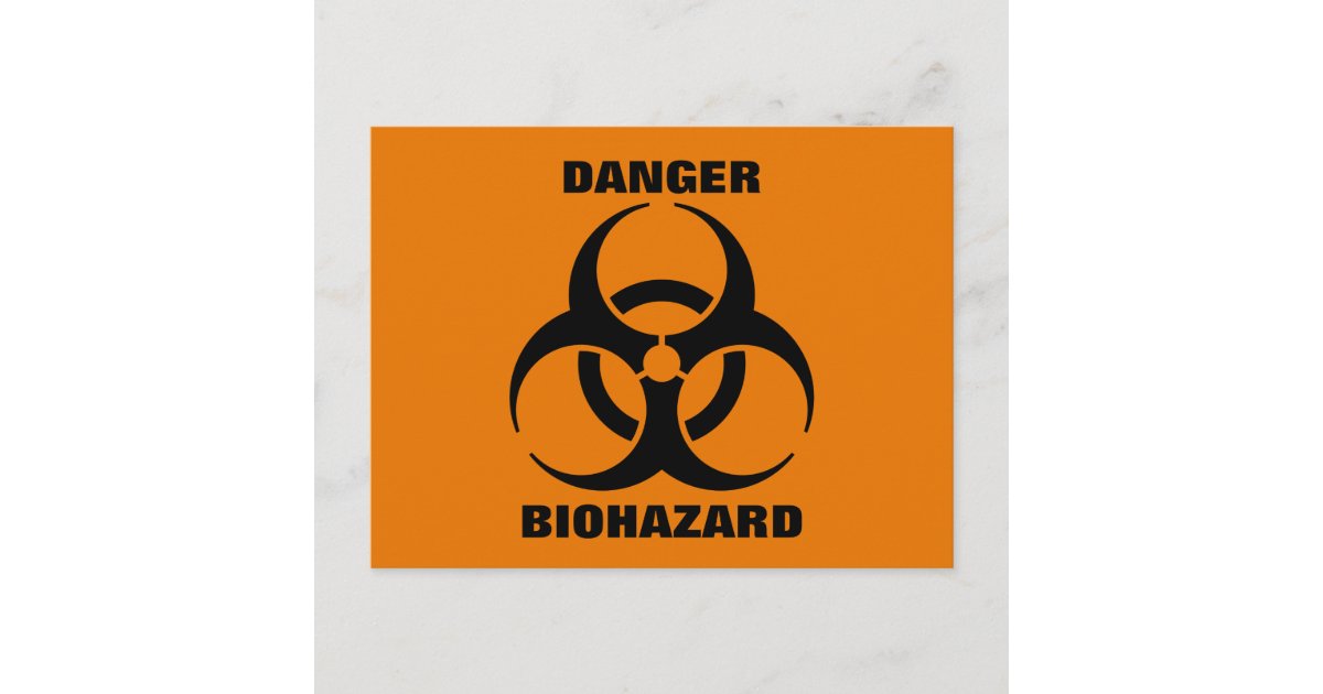 Safety Orange Biohazard Symbol Warning Sign Postcard | Zazzle