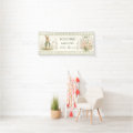 Sage Gingham Rabbit Baby Shower Banner | Zazzle