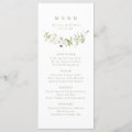 Sage Green Elegant Wildflower Rustic Boho Wedding Menu | Zazzle