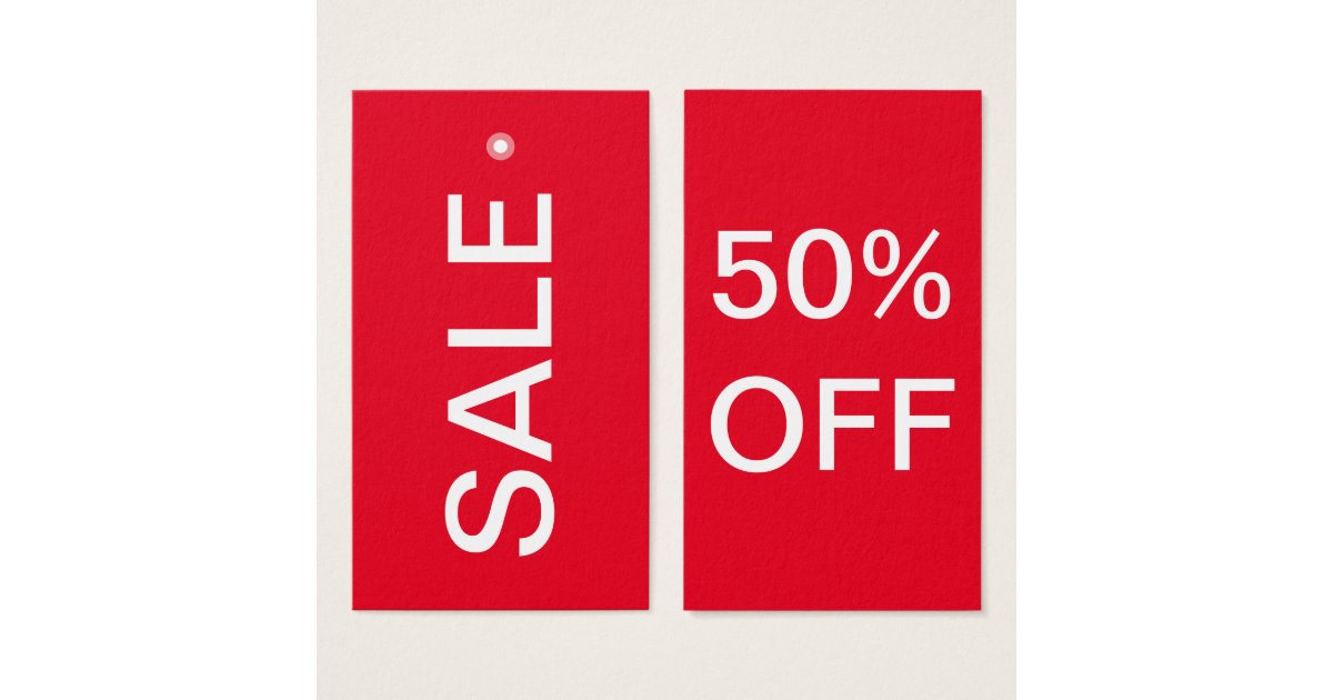 Sale Cheap Price Tags Percent Off Red | Zazzle