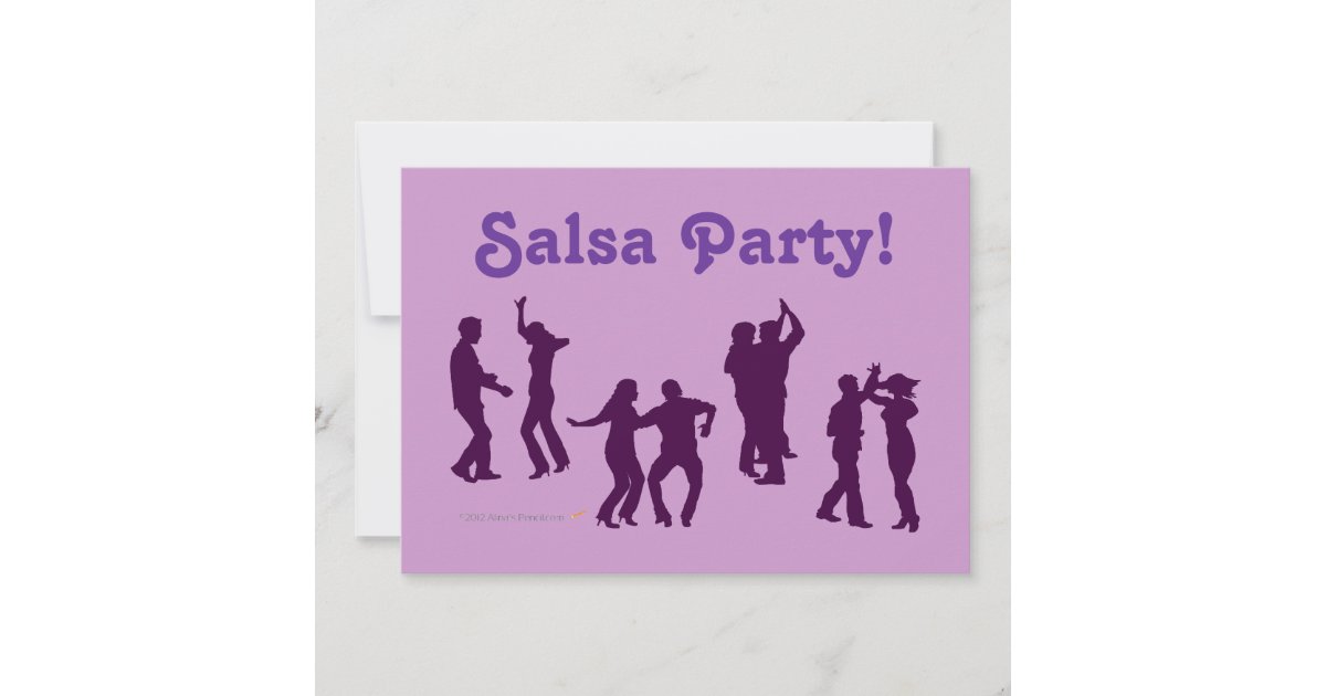 Salsa Dancing Poses Silhouettes Custom Invitation | Zazzle
