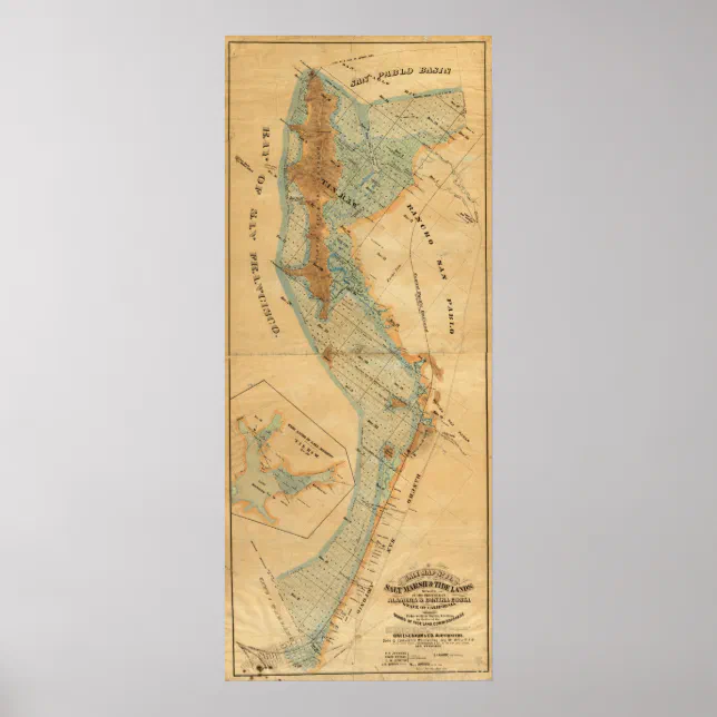 Salt marsh and tide lands map poster | Zazzle