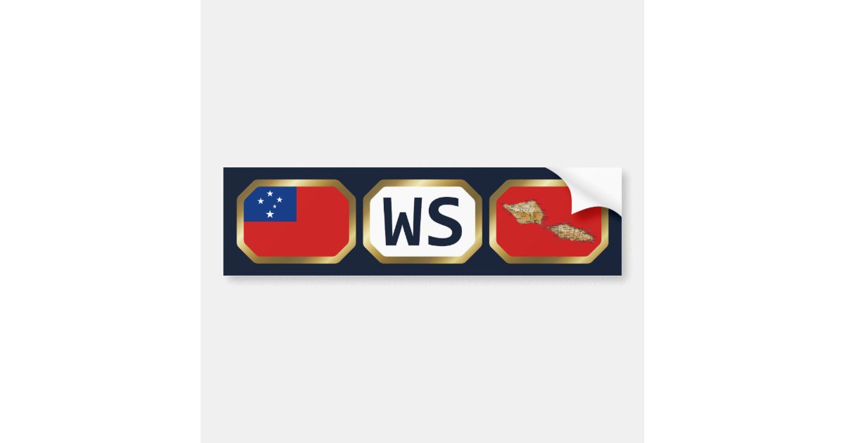 Samoa Flag Map Code Bumper Sticker | Zazzle