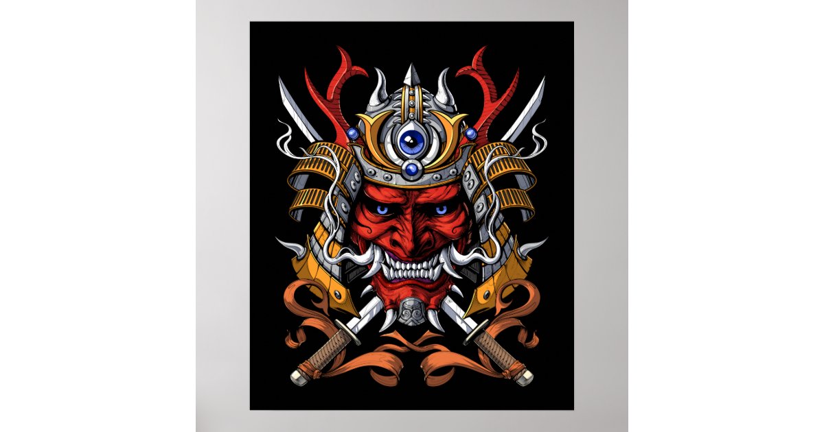 Samurai Japanese Demon Poster | Zazzle