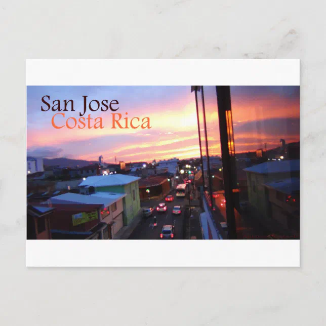 San Jose Costa Rica Sunset Postcard | Zazzle