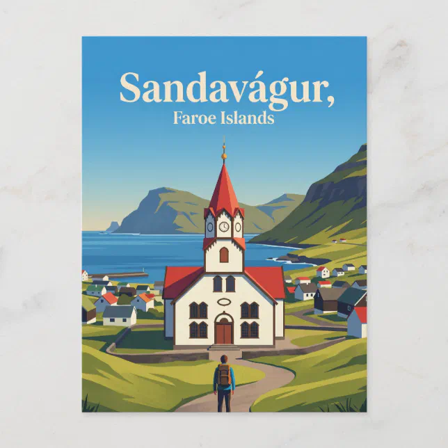Sandavágur Church Faroe Islands Postcard | Zazzle