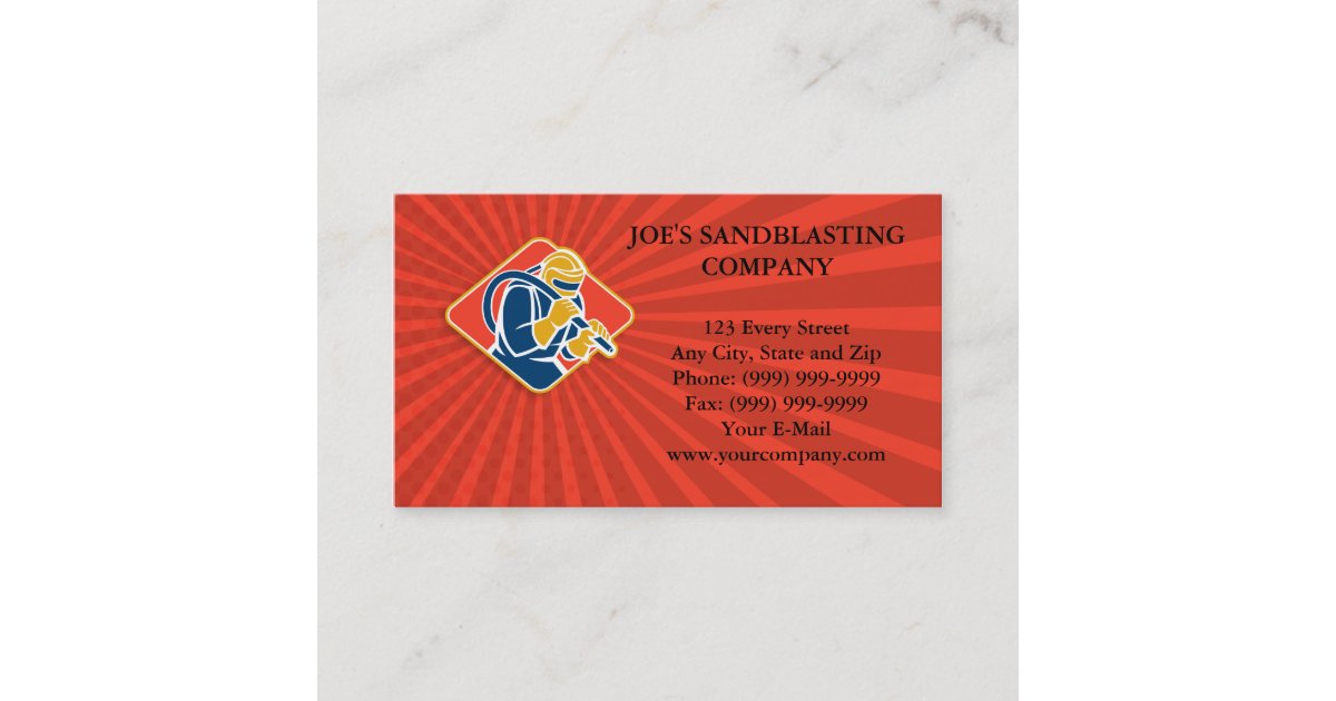 Sandblaster Sandblasting Hose Retro Business Card | Zazzle