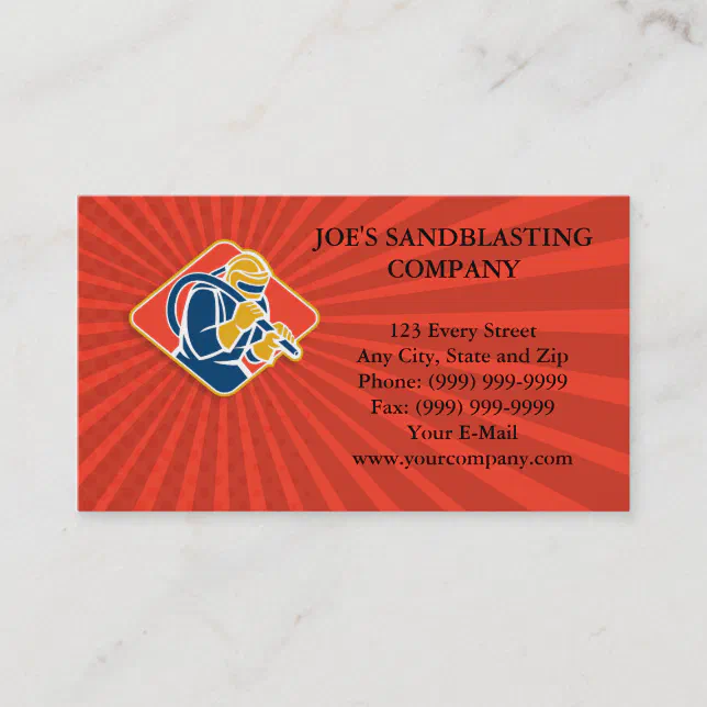 Sandblaster Sandblasting Hose Retro Business Card | Zazzle
