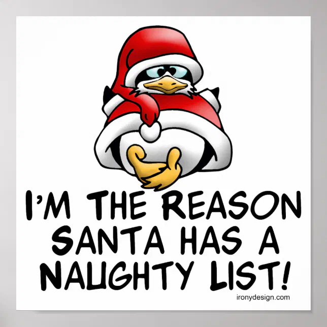 Santa Naughty List Poster | Zazzle