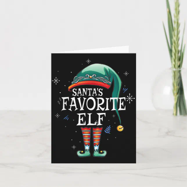 Santa's Favourite Elf The Matching Elf Family For Card | Zazzle
