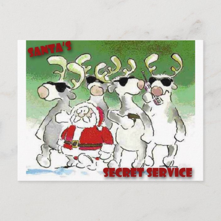 Santa's Secret Service Holiday Postcard | Zazzle.com.au