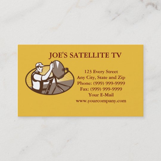 Satellite Cable TV Installation Business Card | Zazzle