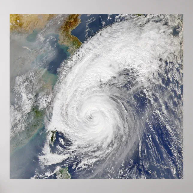 Satellite image of a typhoon poster | Zazzle