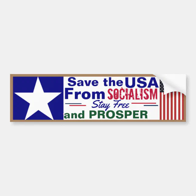 Save the USA from Socialism Bumper Sticker | Zazzle