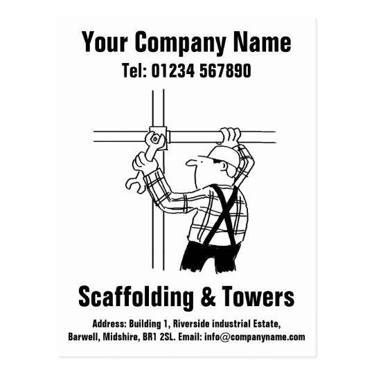 Scaffolding Cartoon to Personalise Postcard | Zazzle.com.au