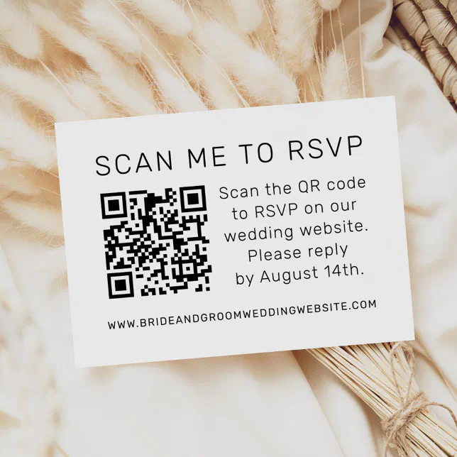 Scan Me to RSVP Wedding QR Code RSVP Business Card | Zazzle