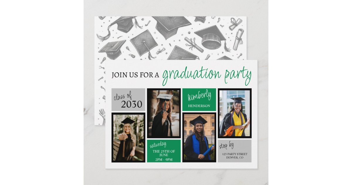 School Colours Graduation Party Invitation | Zazzle
