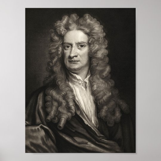 scientist sir Isaac Newton portrait Poster | Zazzle.com.au