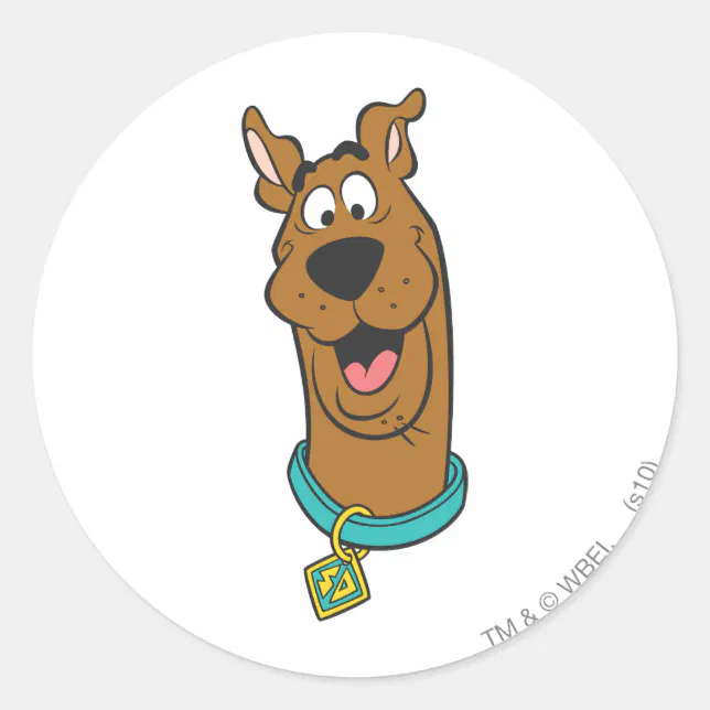 Scooby-Doo Smiling Face Classic Round Sticker | Zazzle