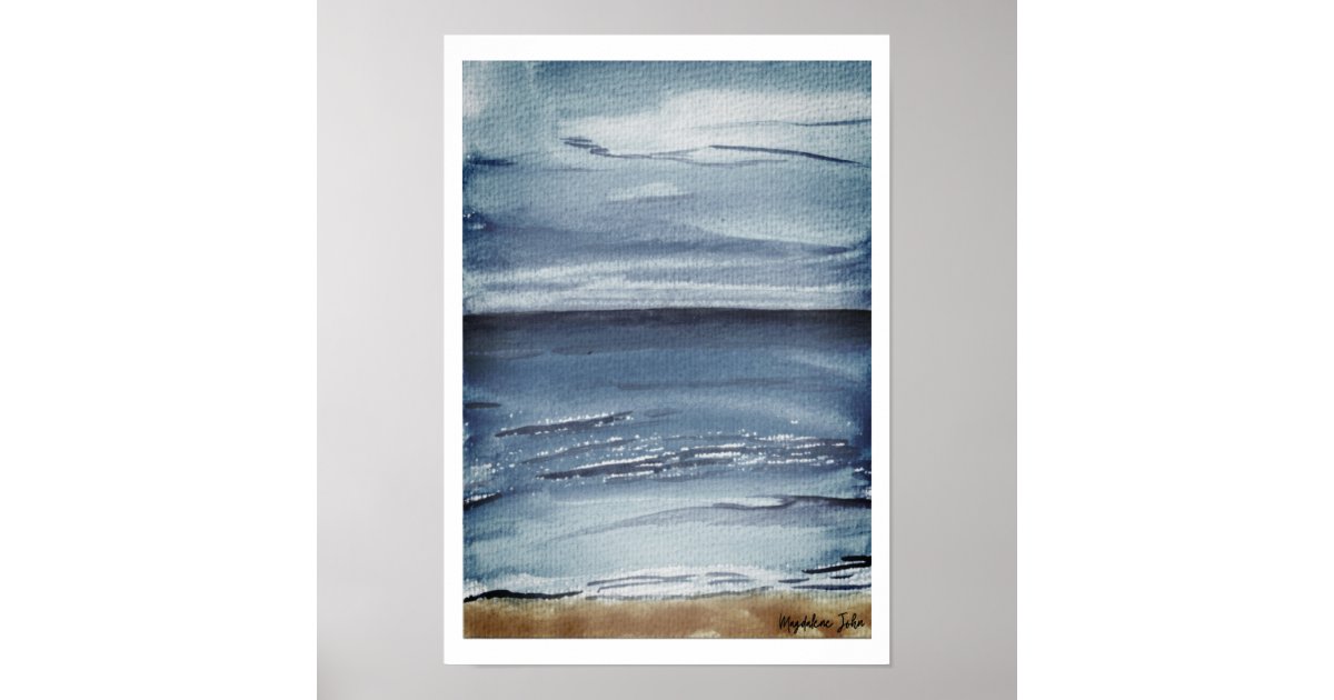 Sea at Nightfall Poster | Zazzle