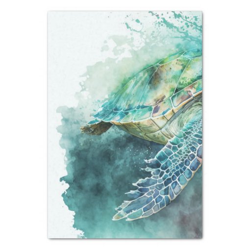 Sea Turtle and Bubbles Decoupage Tissue Paper | Zazzle
