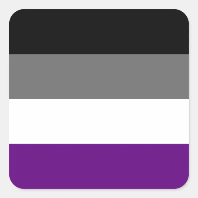 Seamless Repeating Asexual Pride Flag Pattern Square Sticker | Zazzle