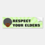 Senior Citizen Stern Warning: Respect Your Elders Bumper Sticker | Zazzle