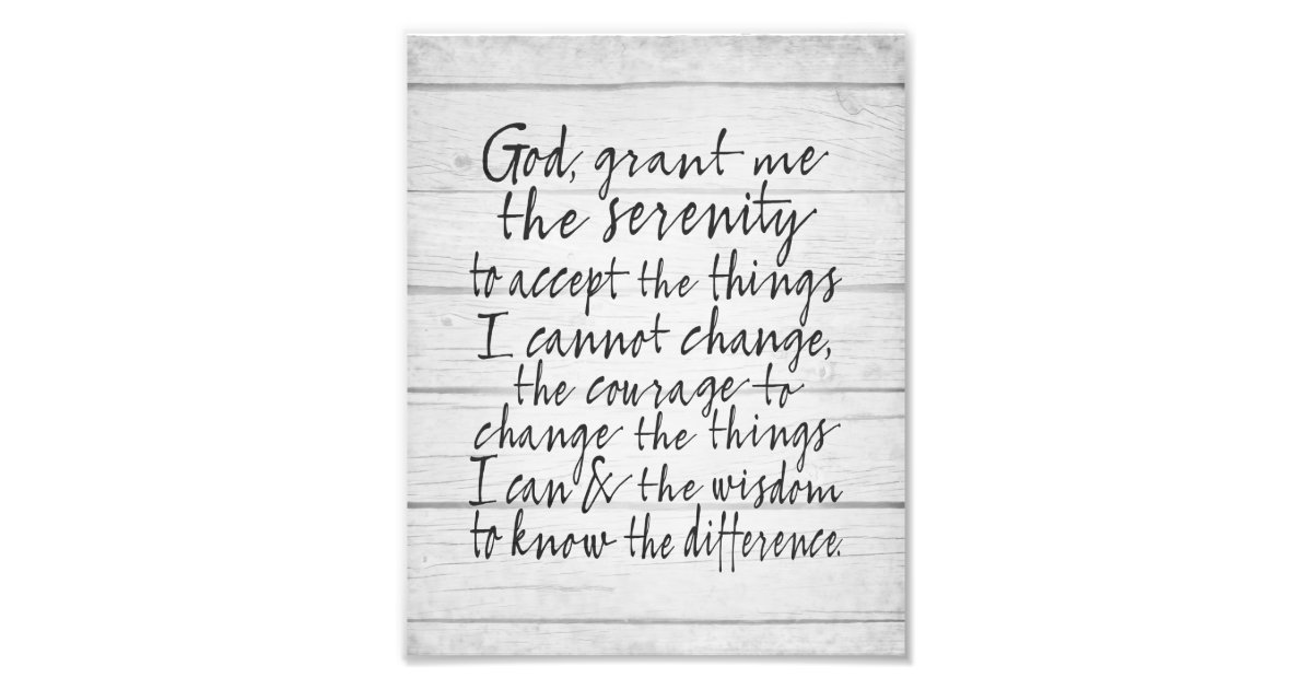 Serenity Prayer - Bounce Calligraphy Script Modern Photo Print | Zazzle